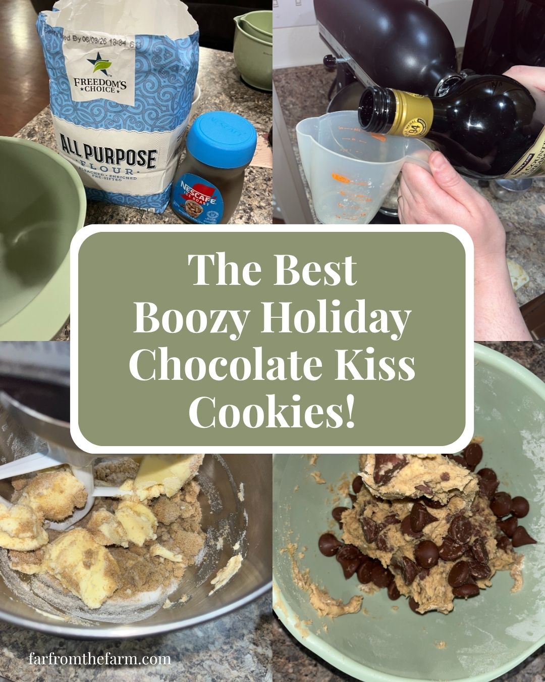 The Best Boozy Holiday Chocolate Kiss Cookies! - Far From The Farm